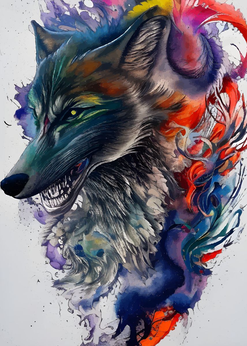 'Soul of the Wolf' Poster, picture, metal print, paint by matthew ...