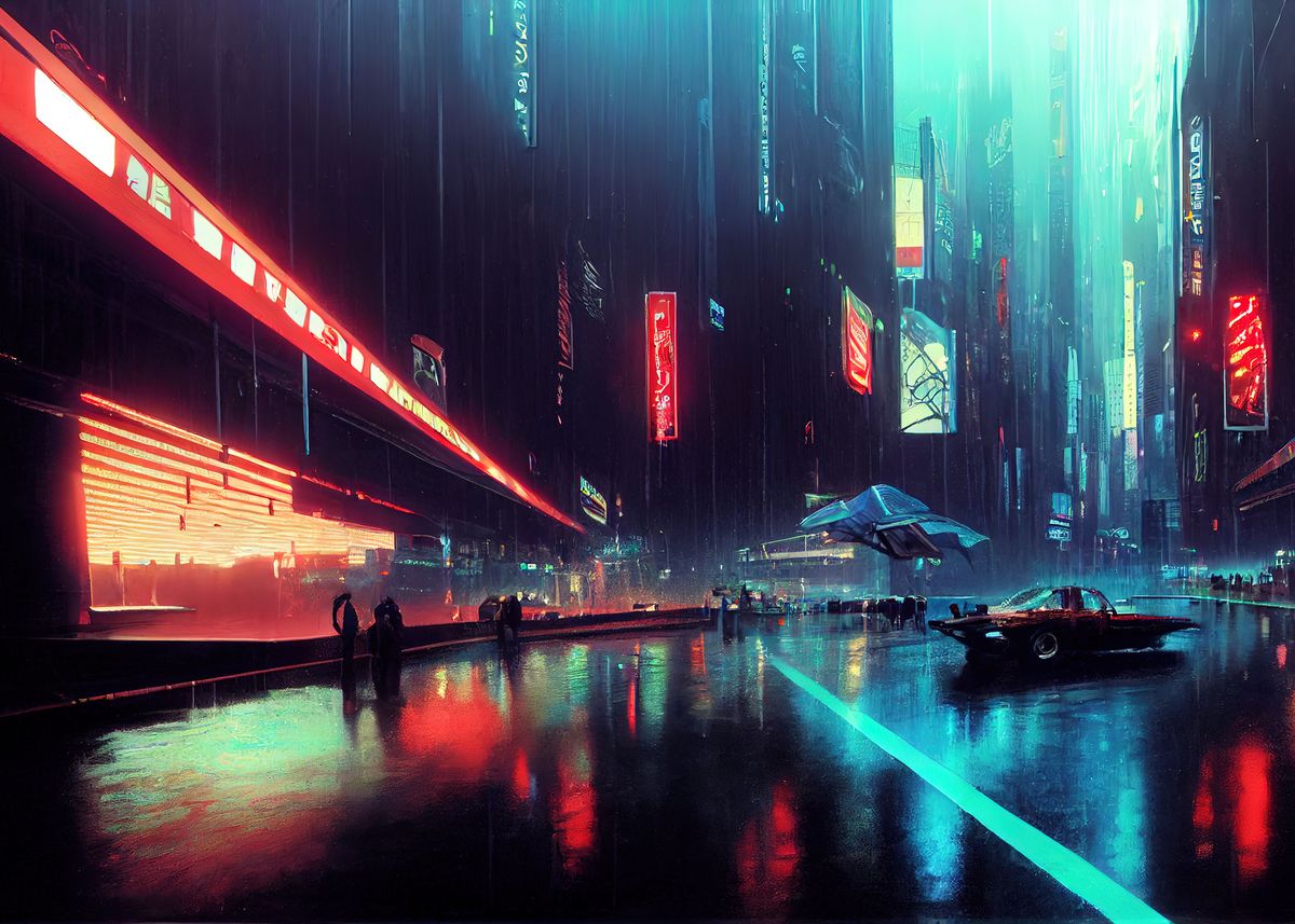 'Cyberpunk city' Poster by Designersen | Displate
