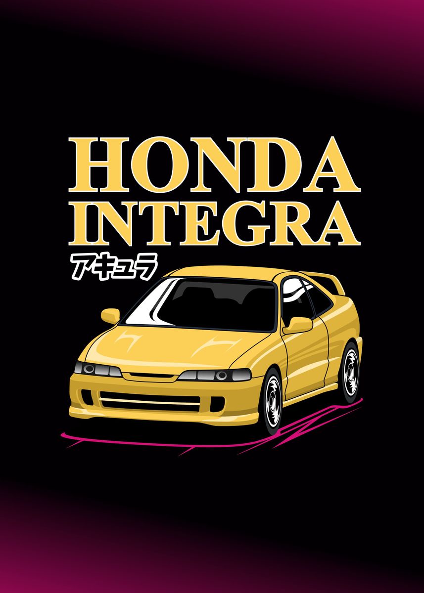 'Integra JDM Classic Cars' Poster, picture, metal print, paint by Masje ...