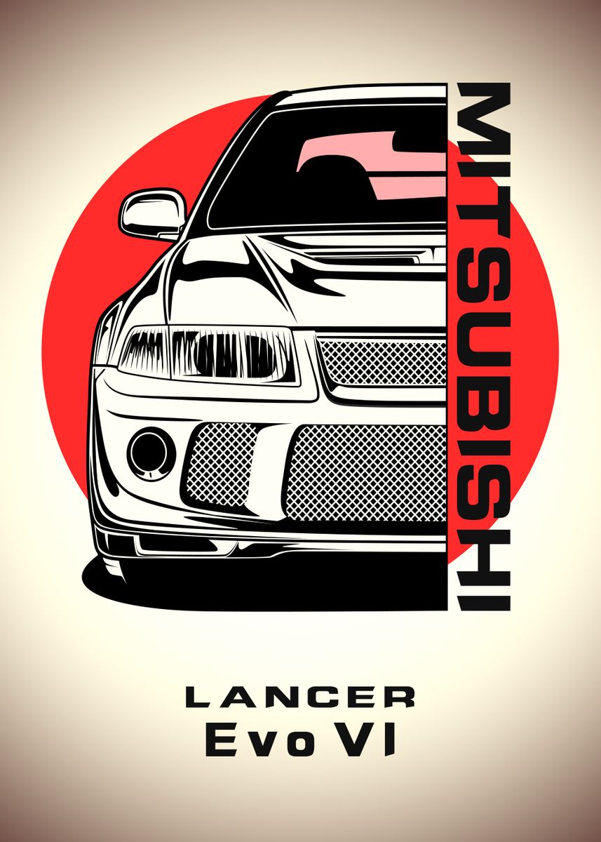 'Lancer EVO VI' Poster, picture, metal print, paint by Faissal Thomas ...