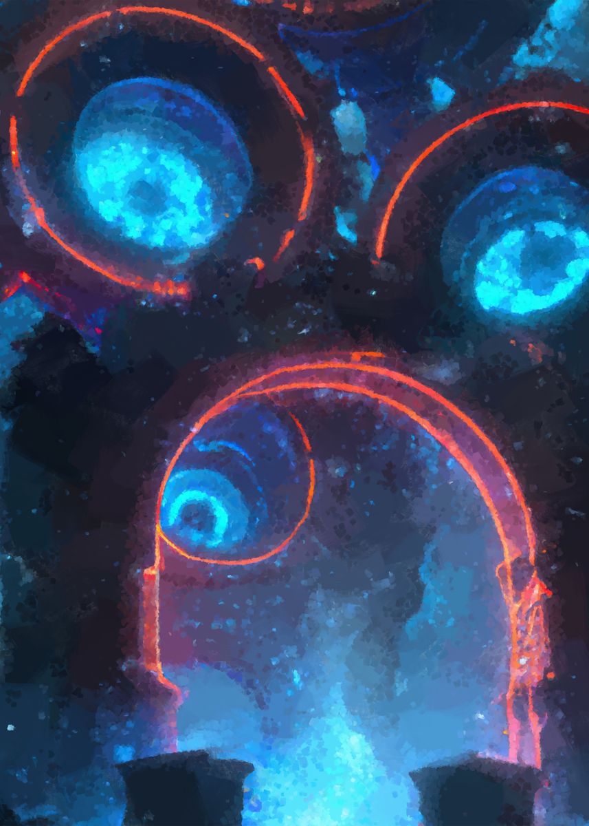 'Futuristic portals' Poster, picture, metal print, paint by Evgenuy ...