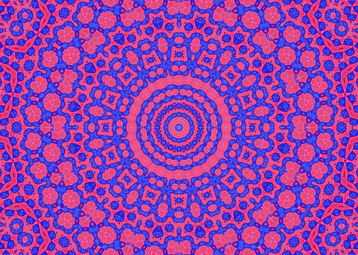 'Pink blue Kaleidoscope 9' Poster by Edy Art Space | Displate
