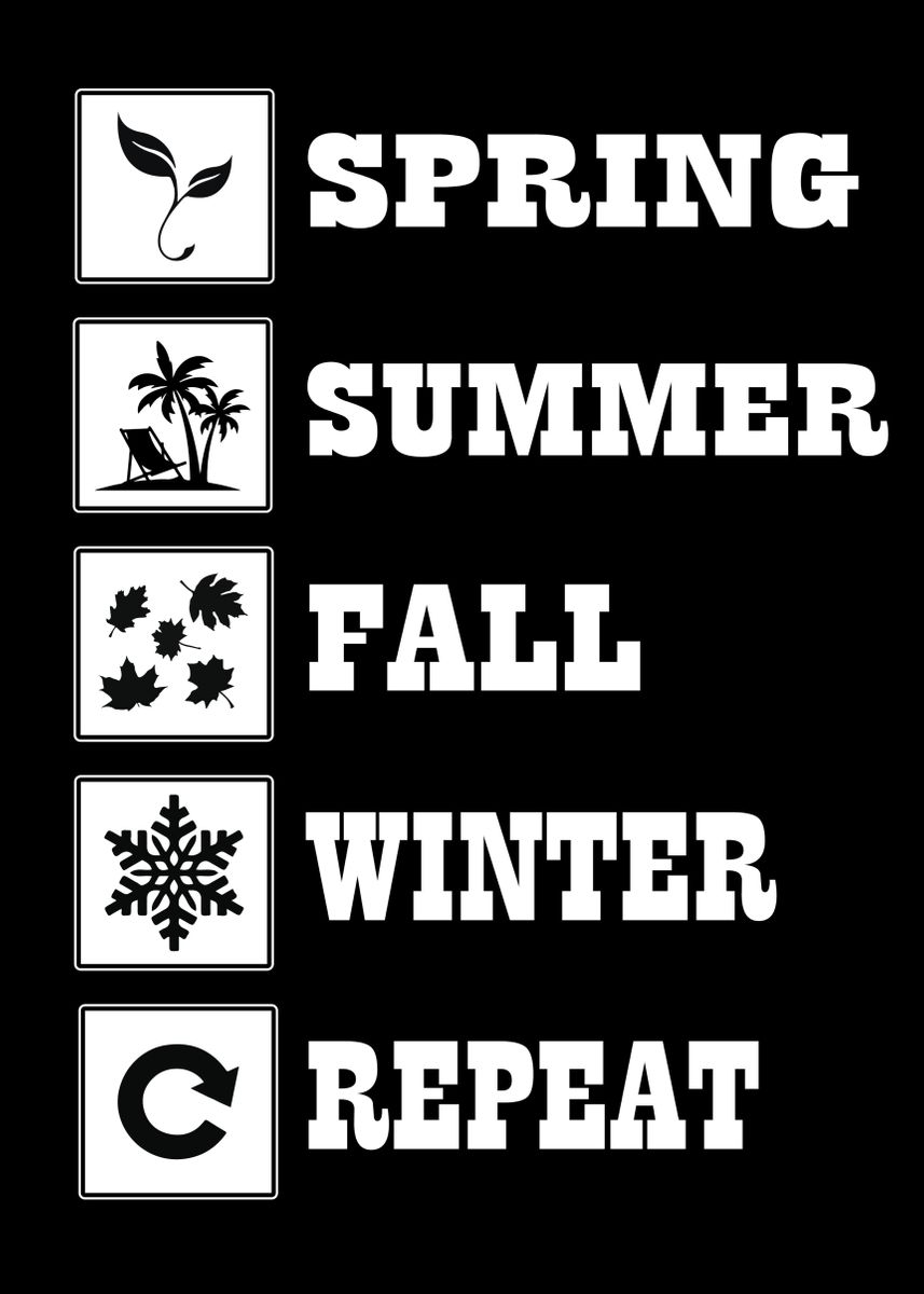 'Winter Spring Summer Fall' Poster, picture, metal print, paint by ...
