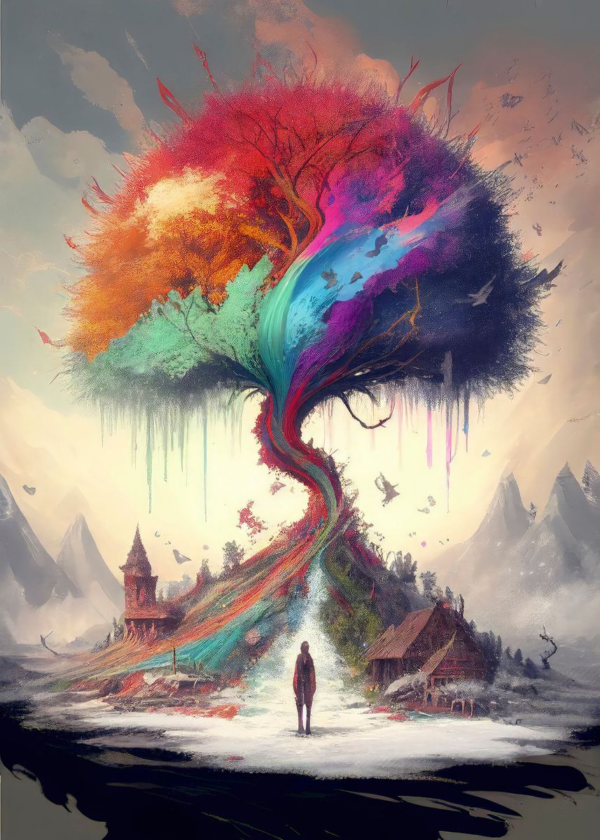 'The Painted Tree' Poster, picture, metal print, paint by Stephen ...