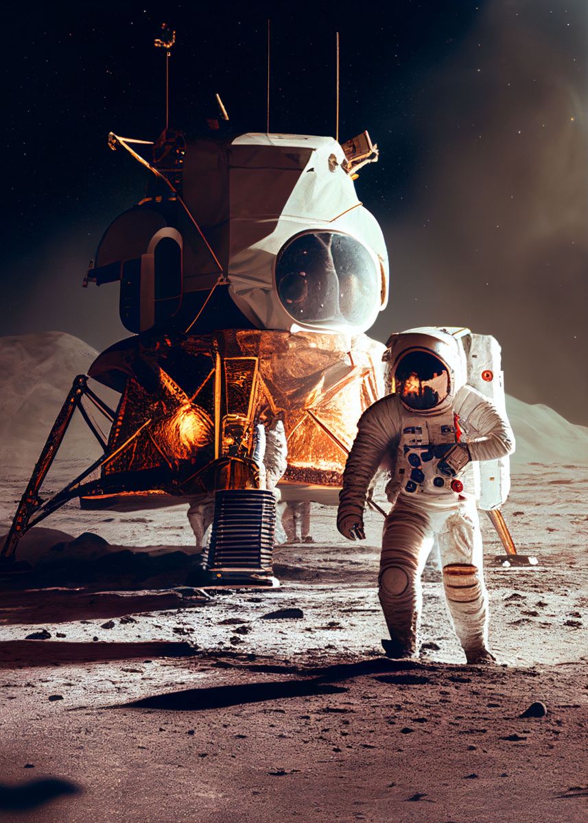 'First Moon Landing' Poster, picture, metal print, paint by Media ...