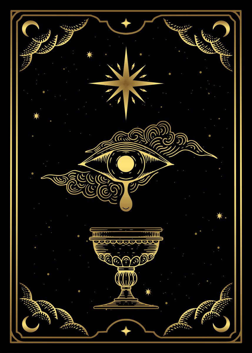 'Tarot holy grale tears 2' Poster, picture, metal print, paint by ...