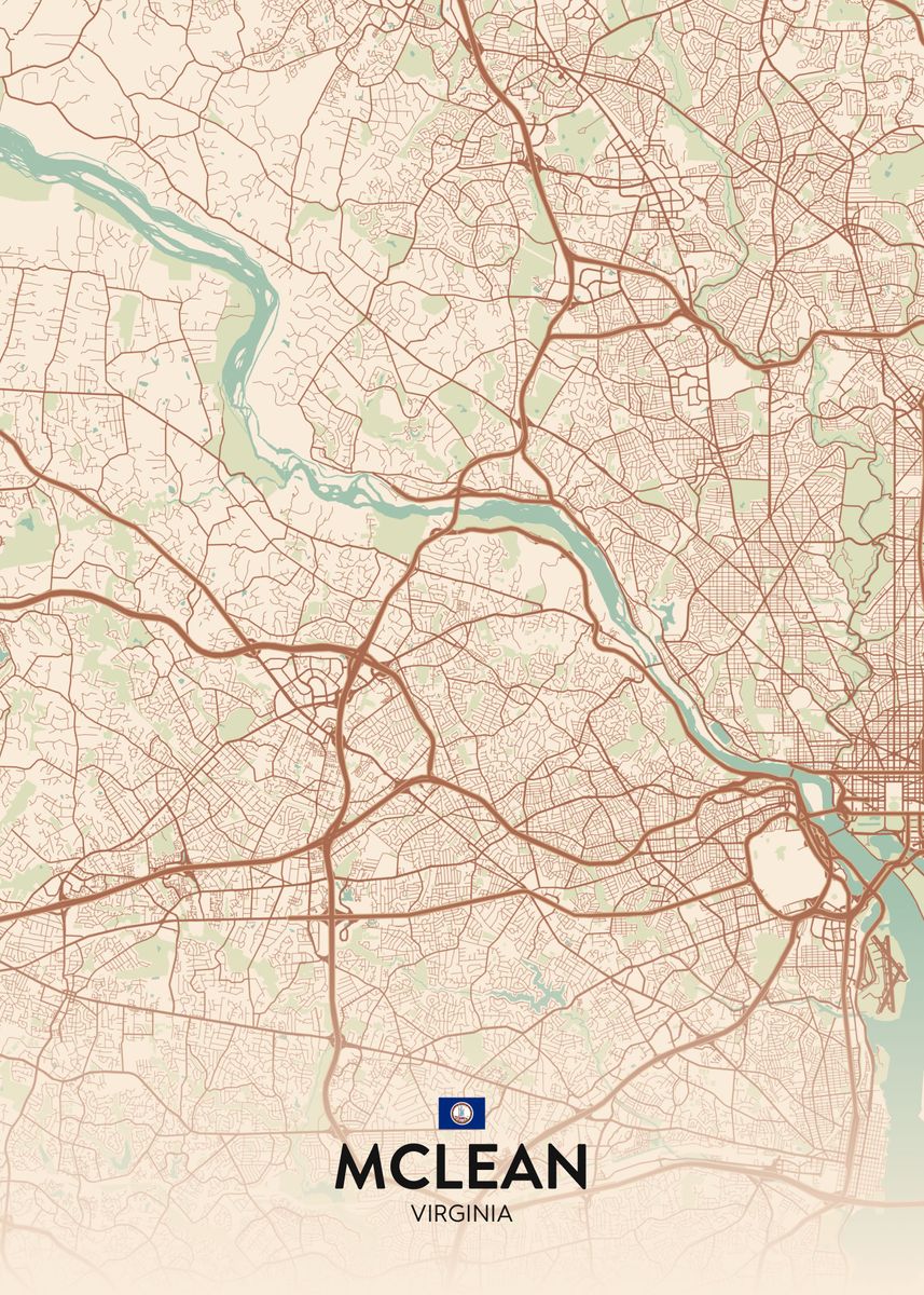 'McLean VA' Poster, picture, metal print, paint by IMR Designs | Displate