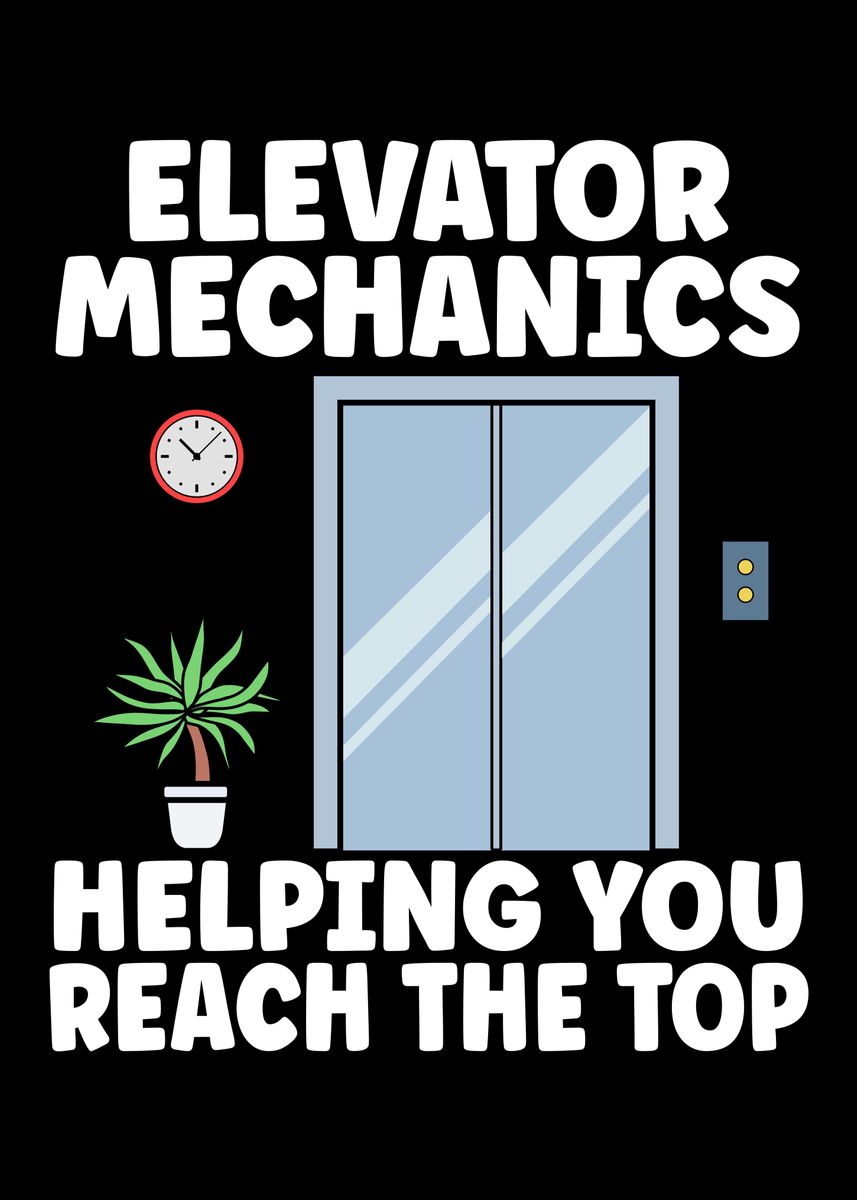 'Elevator Mechanics' Poster, picture, metal print, paint by NAO | Displate