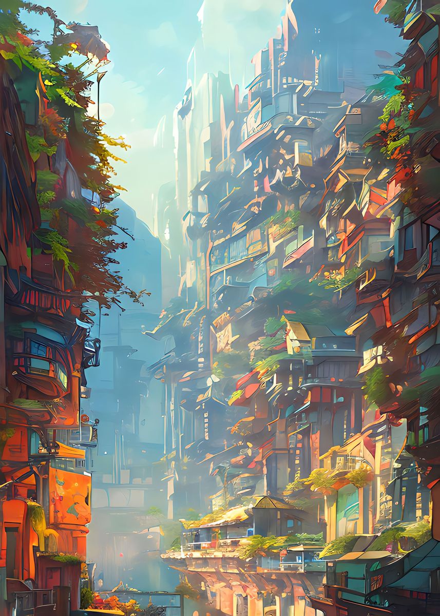 'Fantasy Ancient City' Poster, picture, metal print, paint by Alex Bayu ...