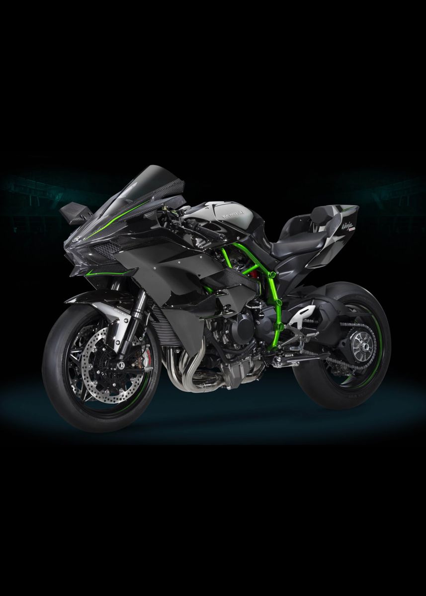 'Kawasaki Ninja H2 R' Poster, picture, metal print, paint by Sam Gong ...