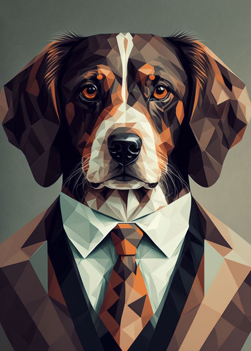 'Business Dog' Poster, picture, metal print, paint by Sami Bouchareb ...