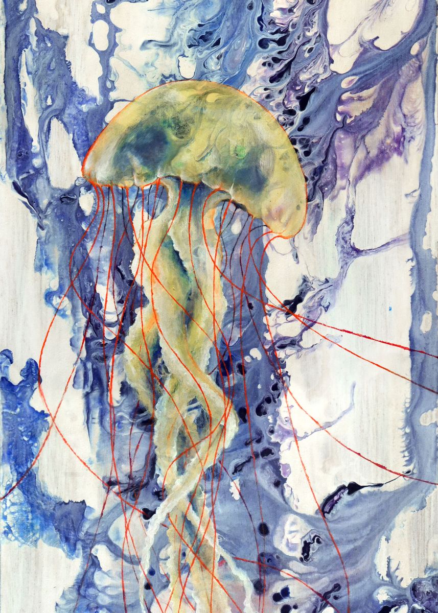 'Floating' Poster, picture, metal print, paint by AniaArt | Displate