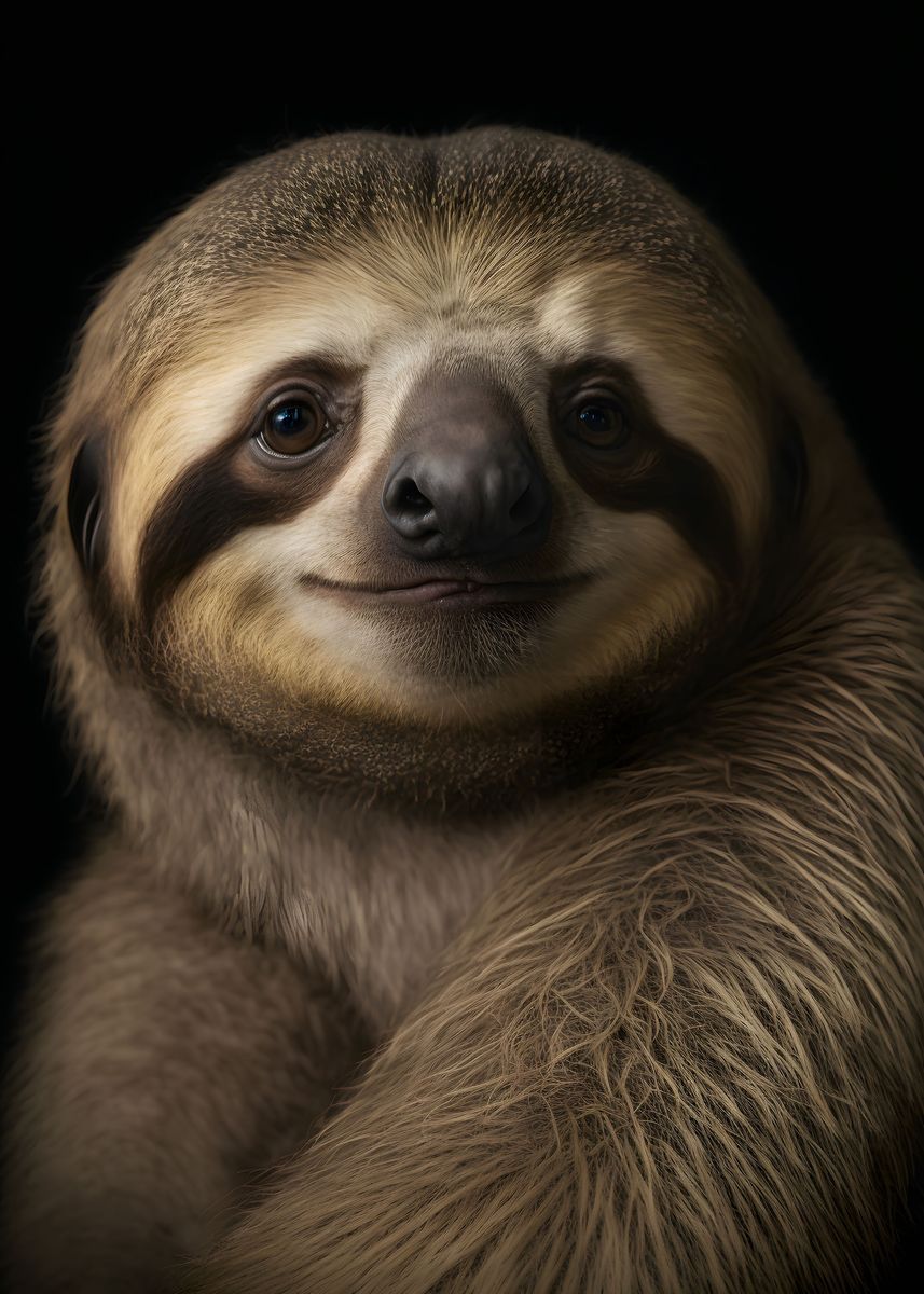 'WIld Sloth Portrait' Poster, picture, metal print, paint by David ...