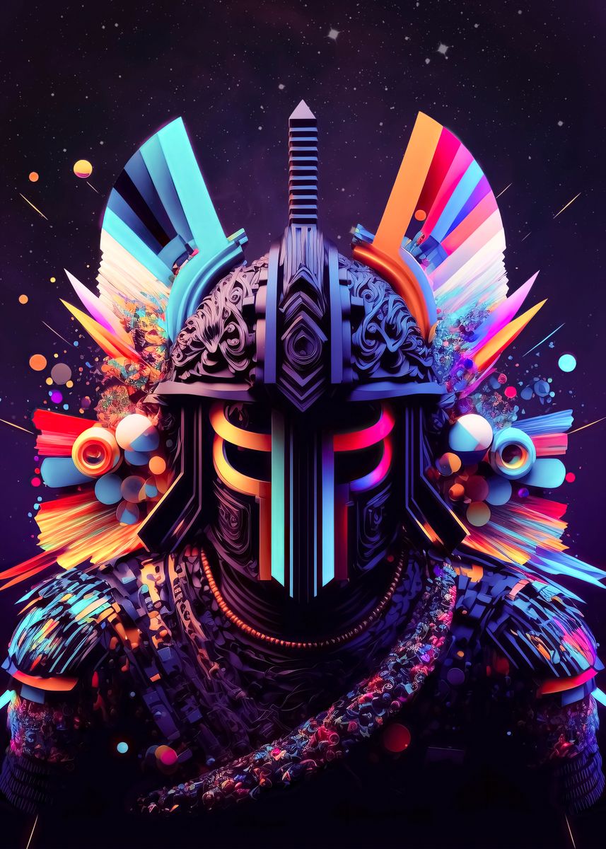 'SAMURAI IN SPACE' Poster, picture, metal print, paint by KIMIDIGI ...