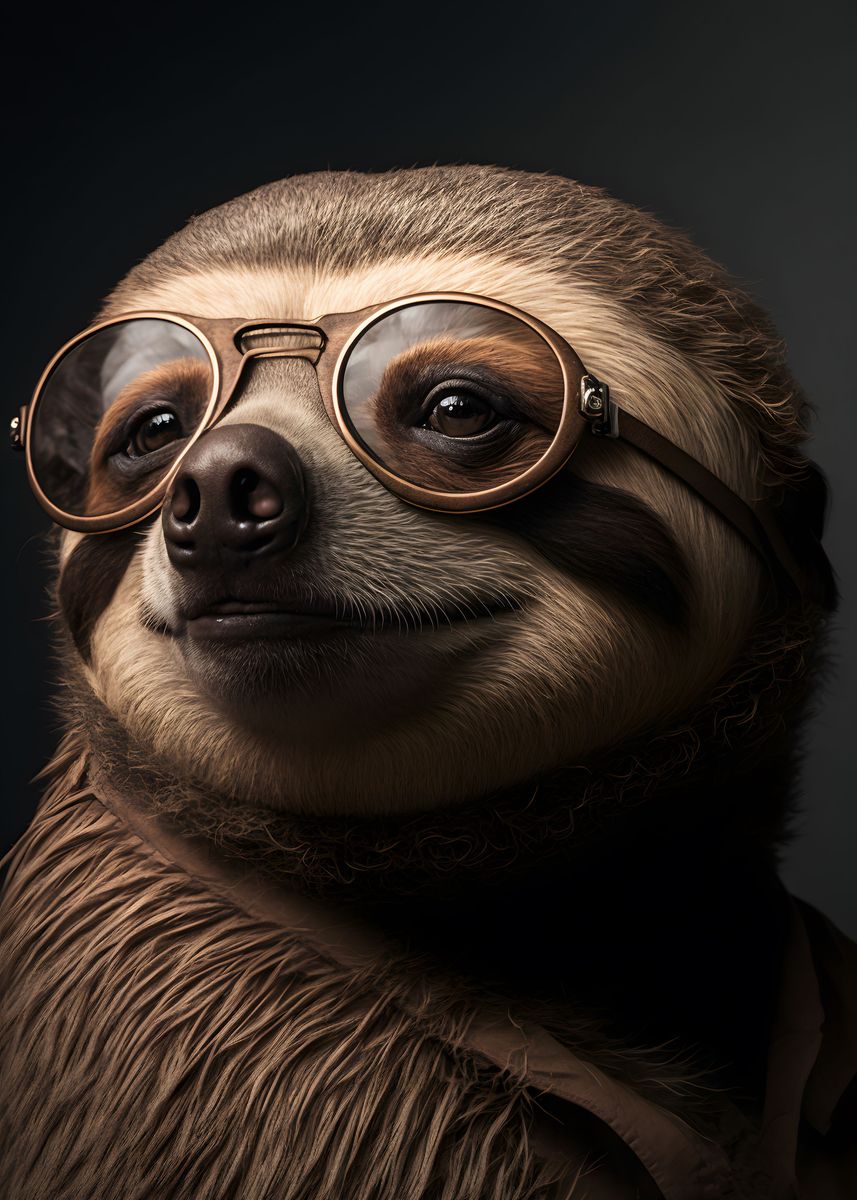 'Cute Sloth Portrait' Poster, picture, metal print, paint by David ...