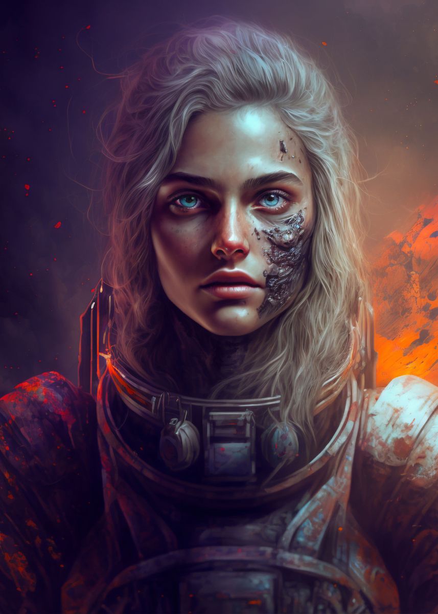 'Astronaut Girl' Poster, picture, metal print, paint by Cybronauts ...