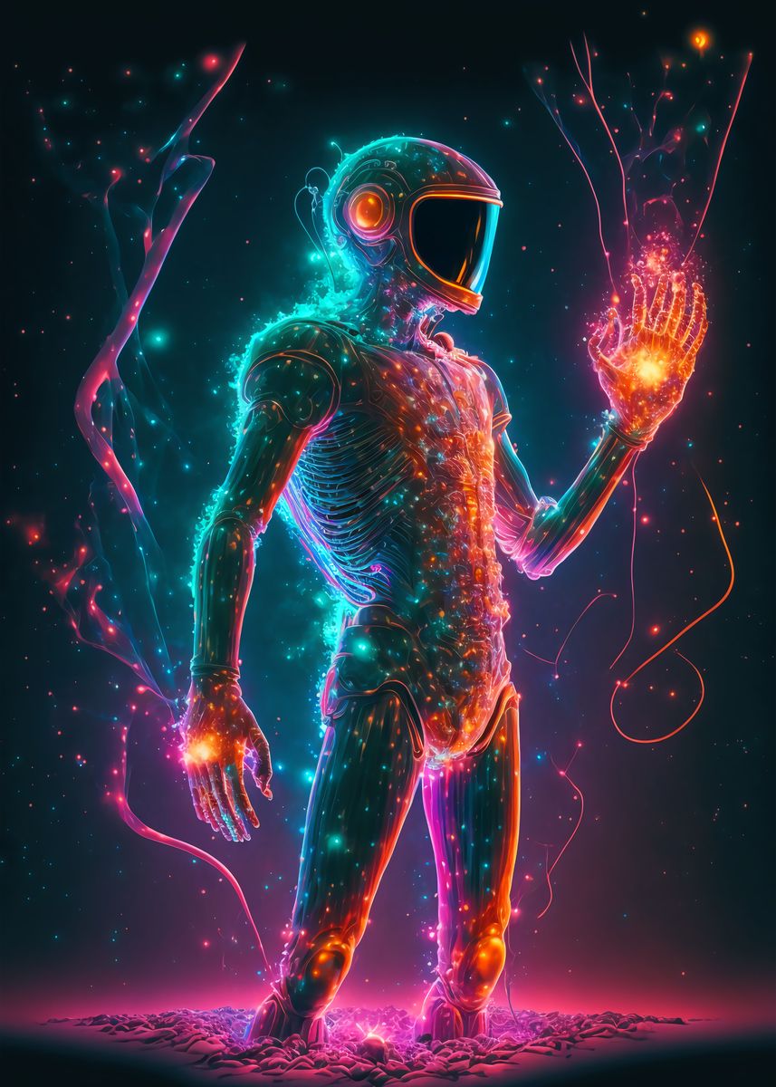 'We are the aliens' Poster, picture, metal print, paint by Mr Relative ...