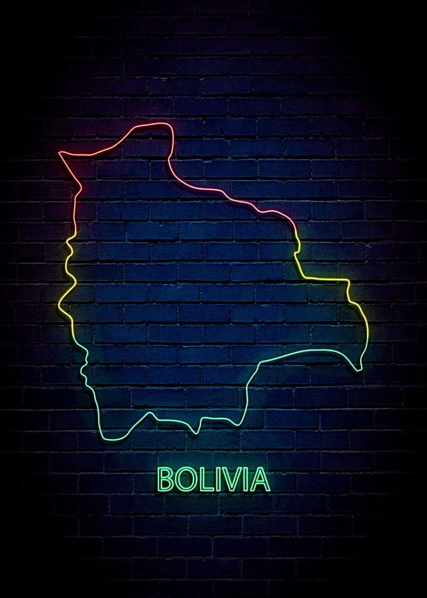 'BOLIVIA' Poster, picture, metal print, paint by ke ke | Displate