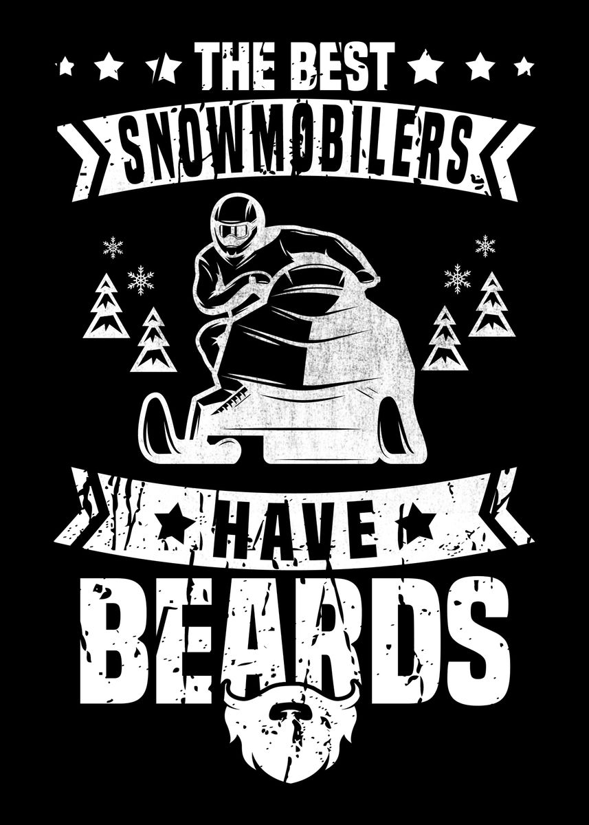 'Snowmobile Snowmobiling' Poster, picture, metal print, paint by ...