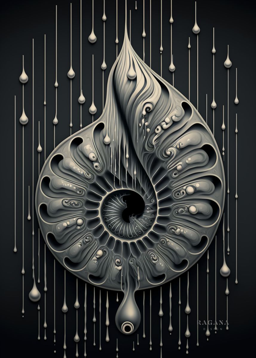 'Silver Fibonacci ' Poster, picture, metal print, paint by RAGANA ...