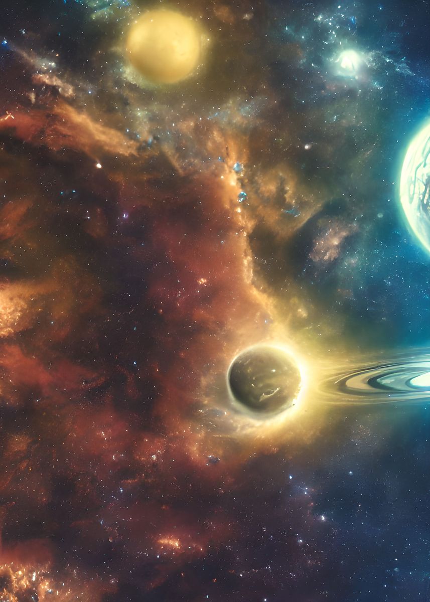 'Abstract Space' Poster, picture, metal print, paint by Mappingz | Displate