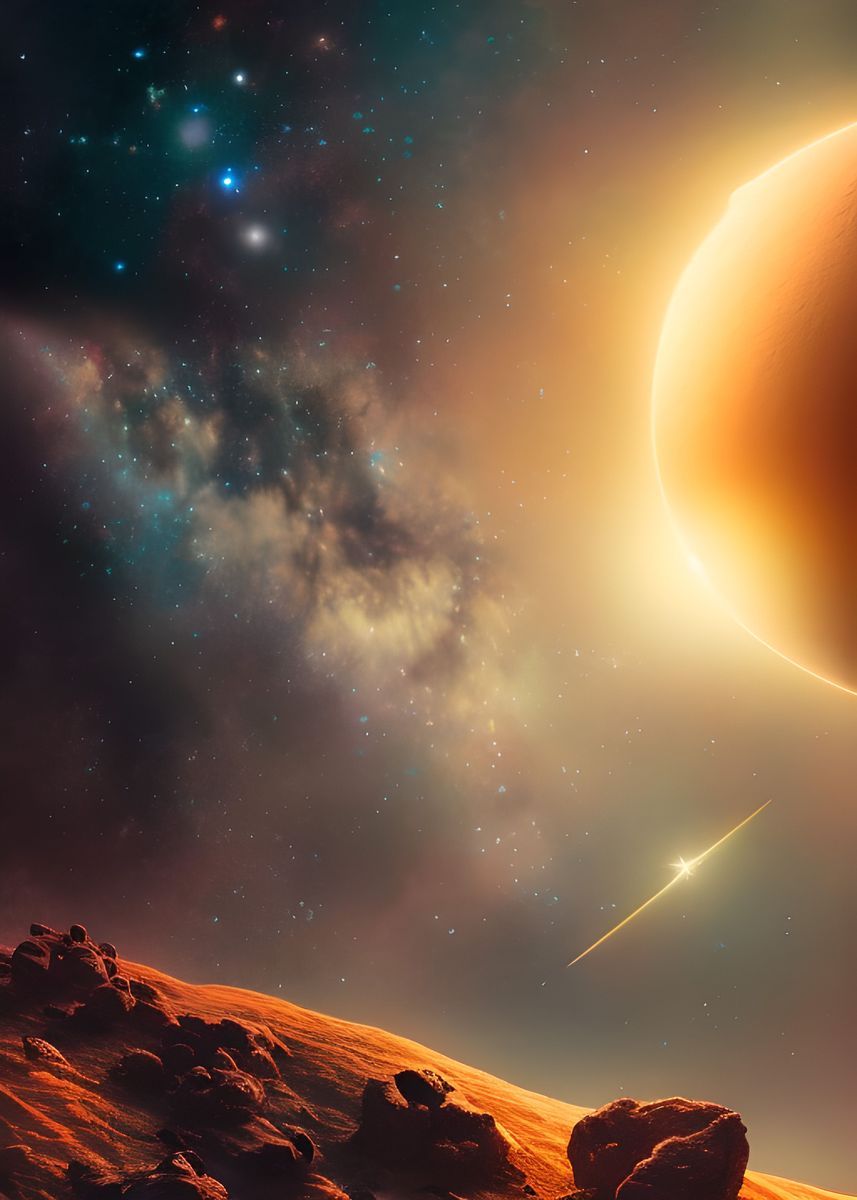 'Beautiful Space landscape' Poster, picture, metal print, paint by ...