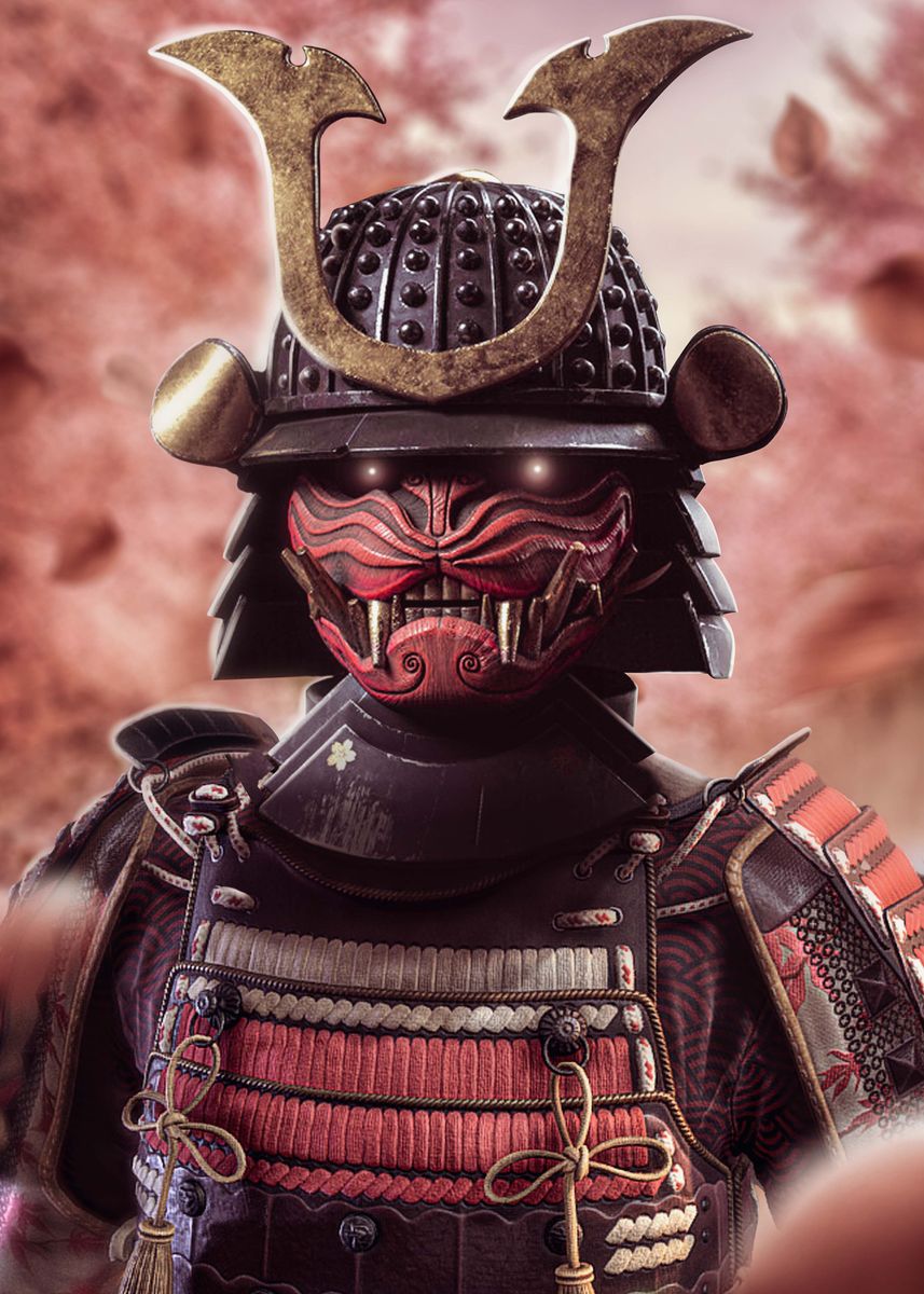'Pink samurai' Poster, picture, metal print, paint by Sebastian ...