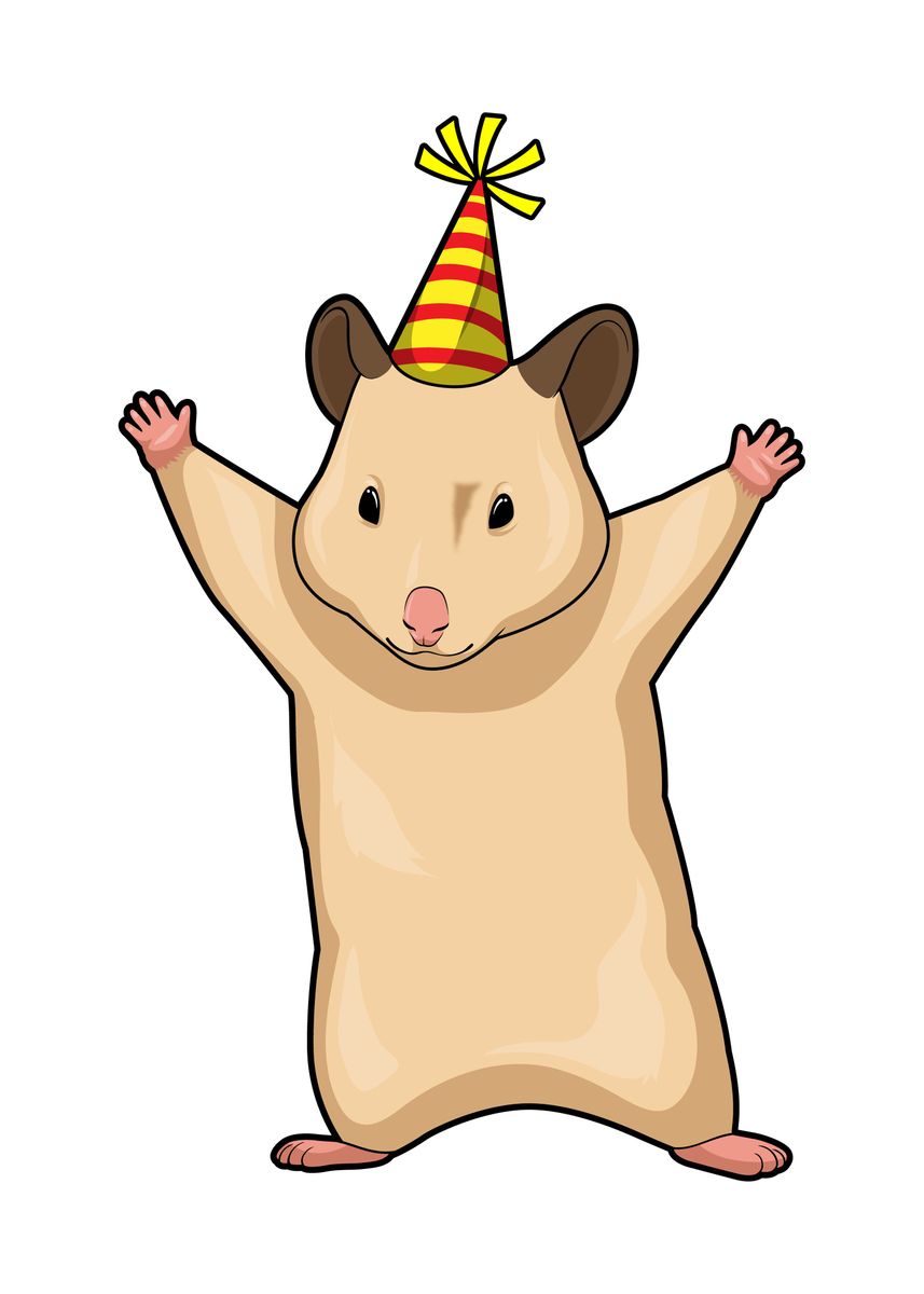 'Hamster Party Party hat' Poster, picture, metal print, paint by Markus ...