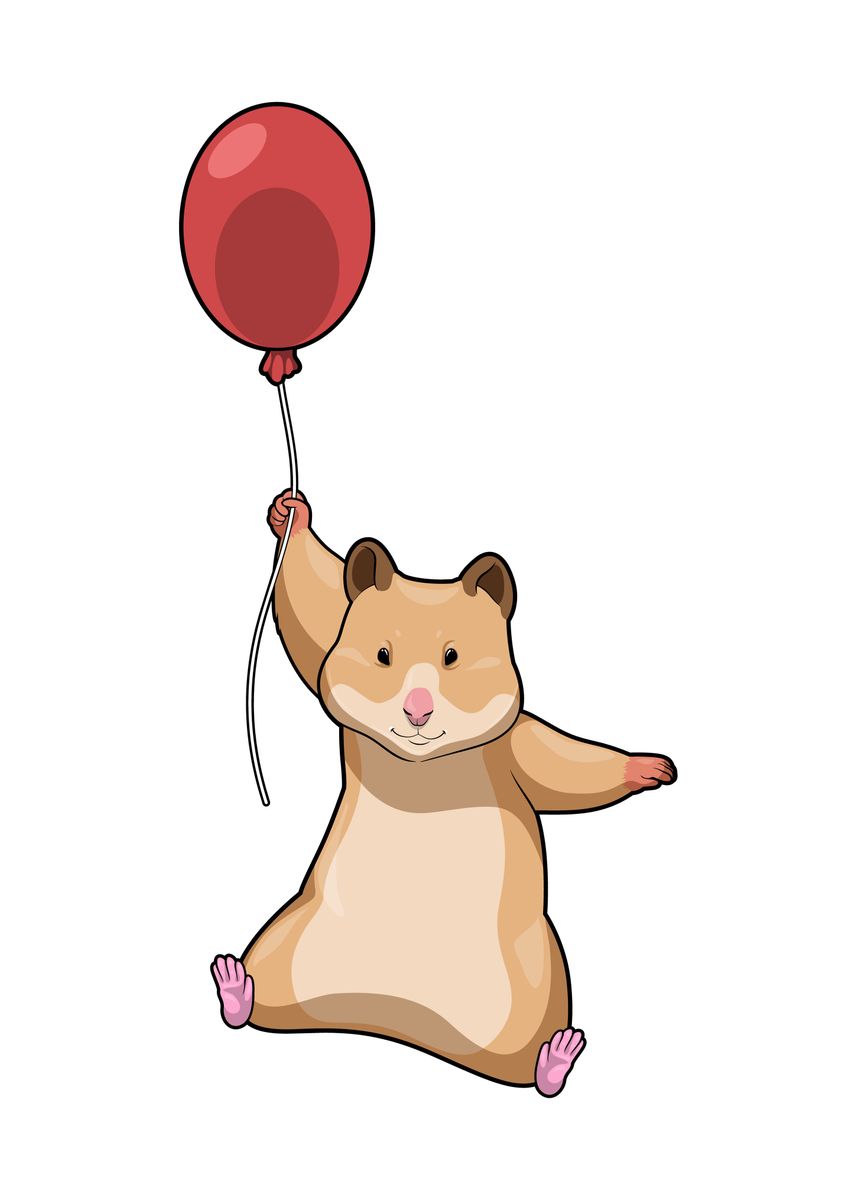 'Hamster Balloon' Poster, picture, metal print, paint by Markus ...