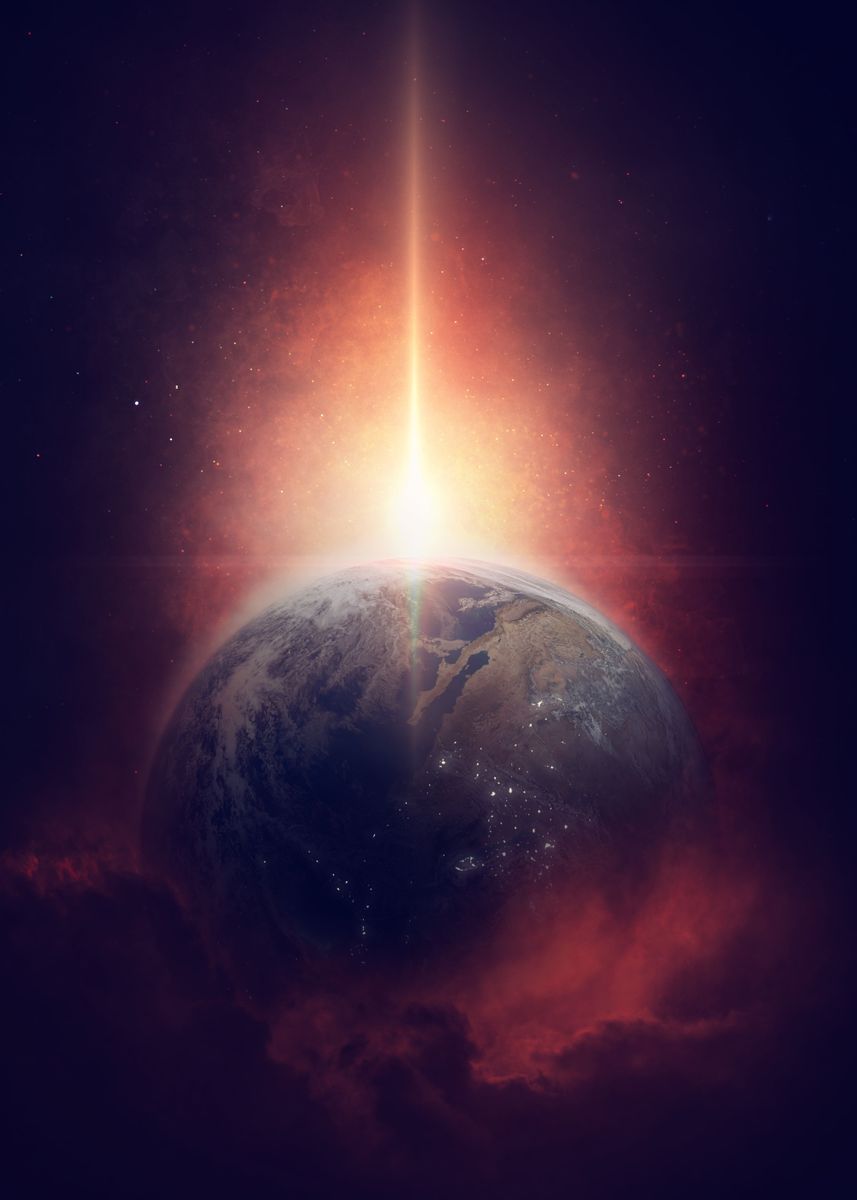 'Earth In Space' Poster, picture, metal print, paint by Finnick | Displate