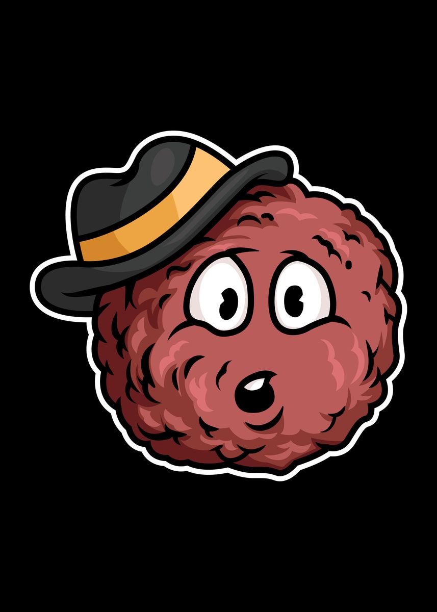 'Food character Meat Ball' Poster, picture, metal print, paint by ...