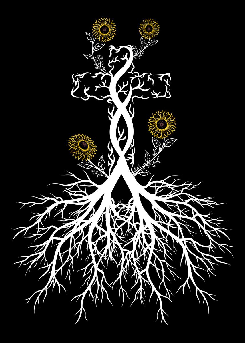 'Jesus Cross Roots' Poster, picture, metal print, paint by ...