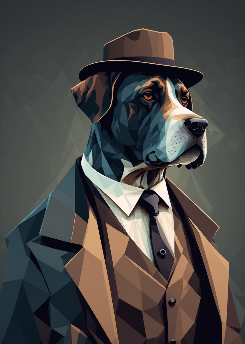 'Office Dog' Poster, picture, metal print, paint by Sami Bouchareb ...