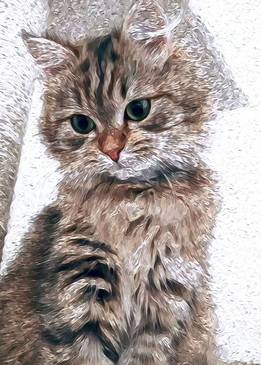 'Cat' Poster, picture, metal print, paint by Muhammad Renaldy | Displate