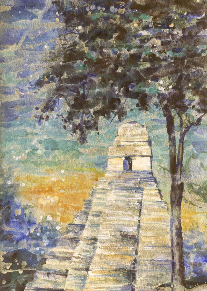 'Mayan ruins Tikal artwork' Poster, picture, metal print, paint by Ryan ...