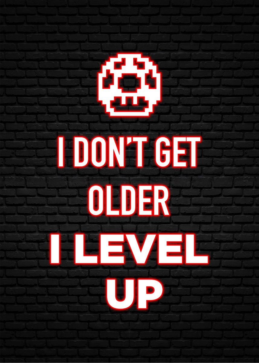 'i level up' Poster, picture, metal print, paint by Exclusive Metal ...