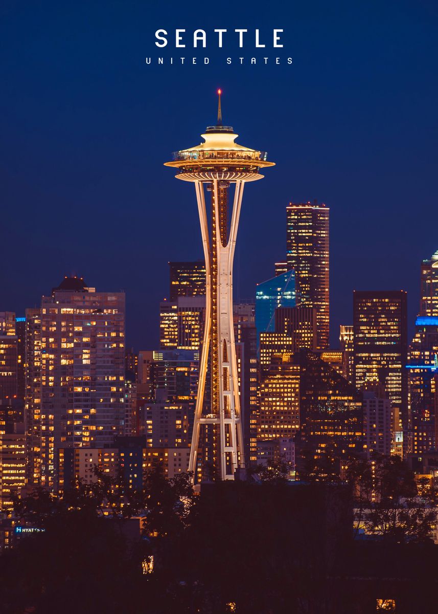 'Seattle ' Poster, picture, metal print, paint by Big City | Displate