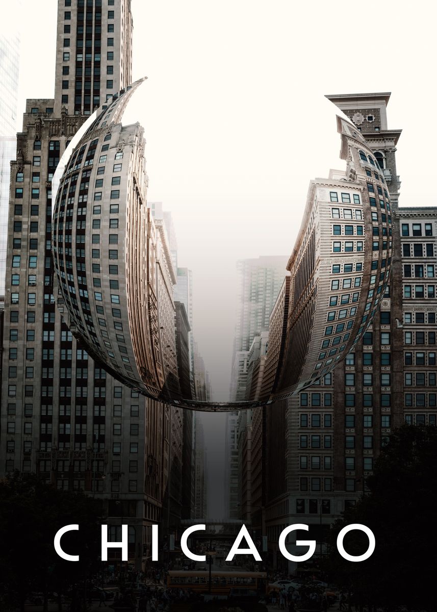'Chicago US Abstract' Poster, picture, metal print, paint by KingTail ...