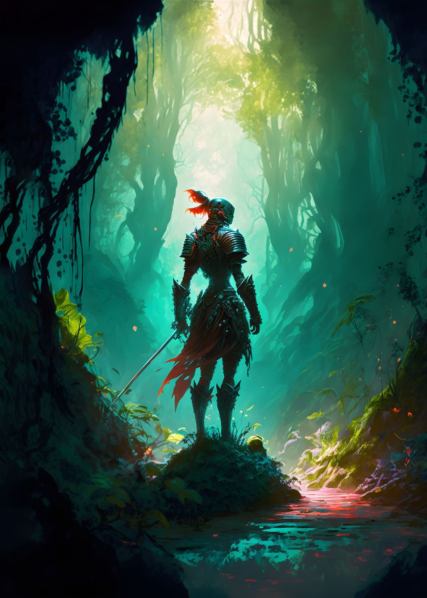 'Fantasy Knight' Poster, picture, metal print, paint by Valter Shabani ...