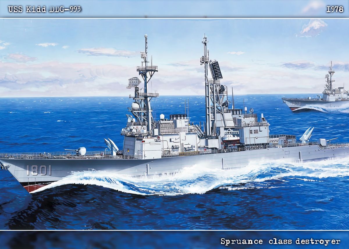 'Kidd DDG993 Destroyer' Poster by AirCraft Lover | Displate