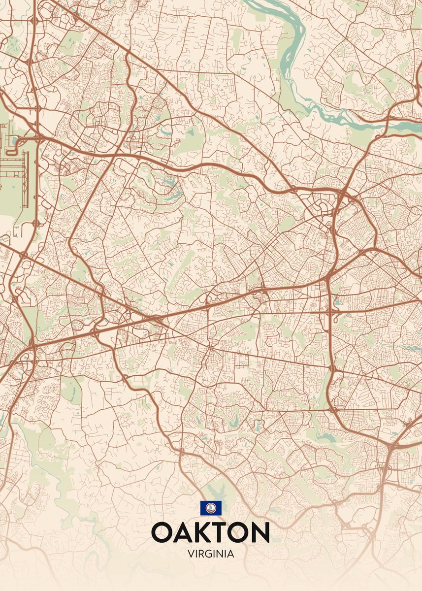 'Oakton VA' Poster, picture, metal print, paint by IMR Designs | Displate