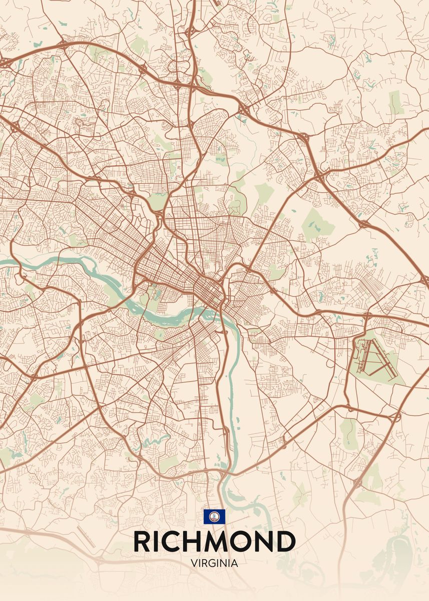 'Richmond VA' Poster, picture, metal print, paint by IMR Designs | Displate