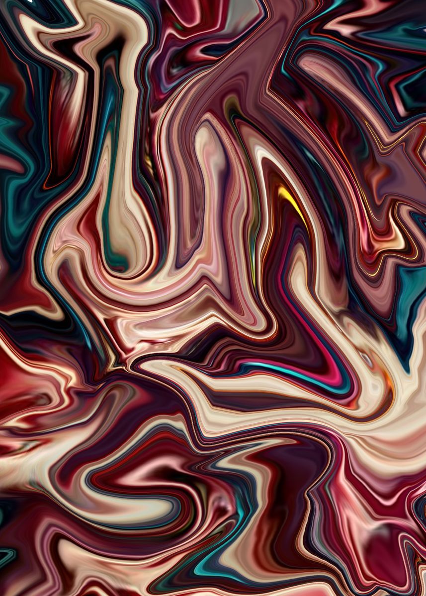 'ABSTRACT PAINT HORRORTECH ' Poster, picture, metal print, paint by ...