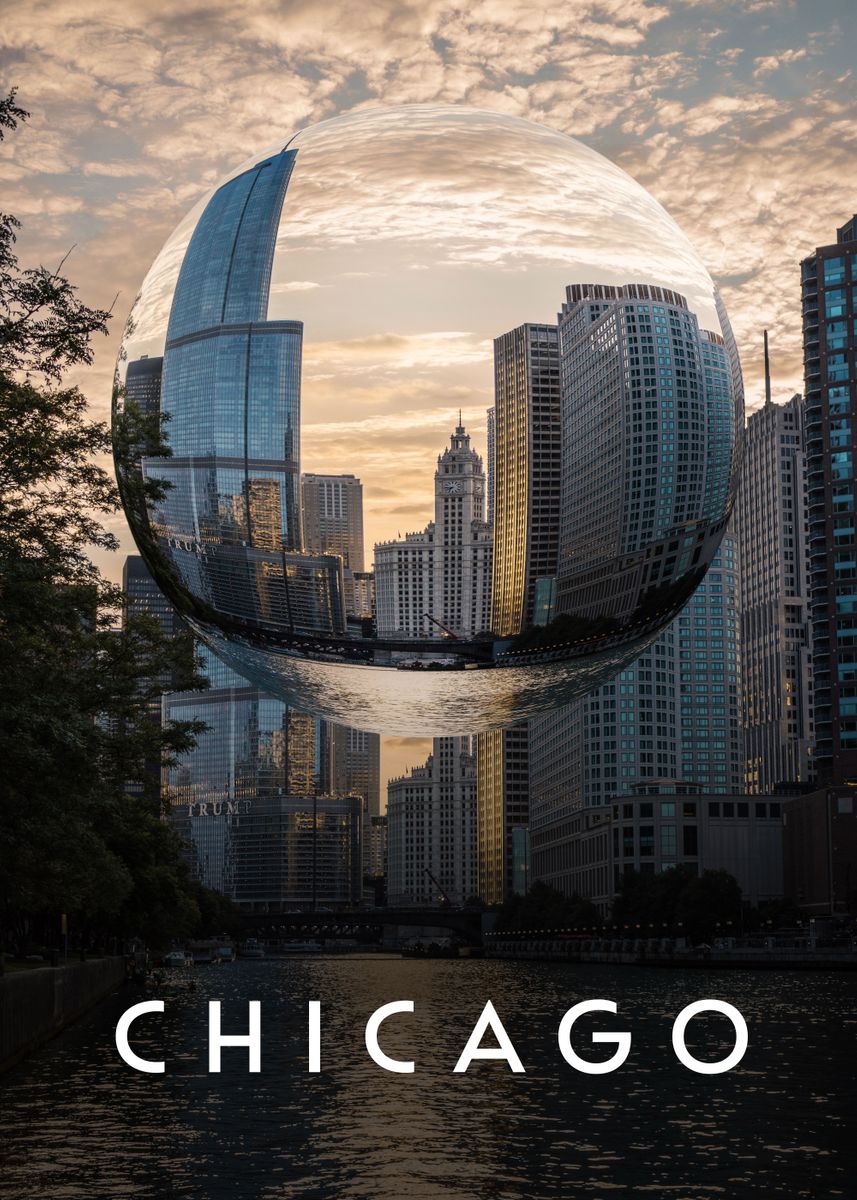 'Chicago US Abstract' Poster by Bipin Adhikari | Displate