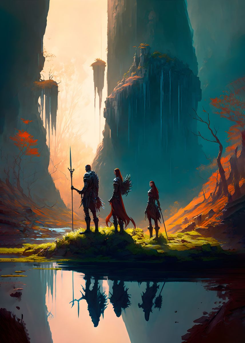 'Exploring Knights' Poster, picture, metal print, paint by Valter ...