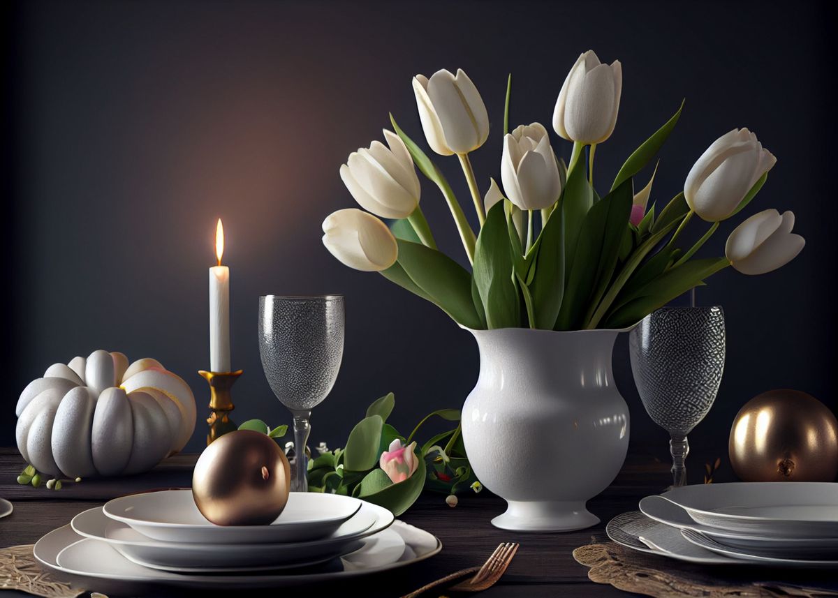 'Easter table setting' Poster by Yuliia Mazurkevych | Displate