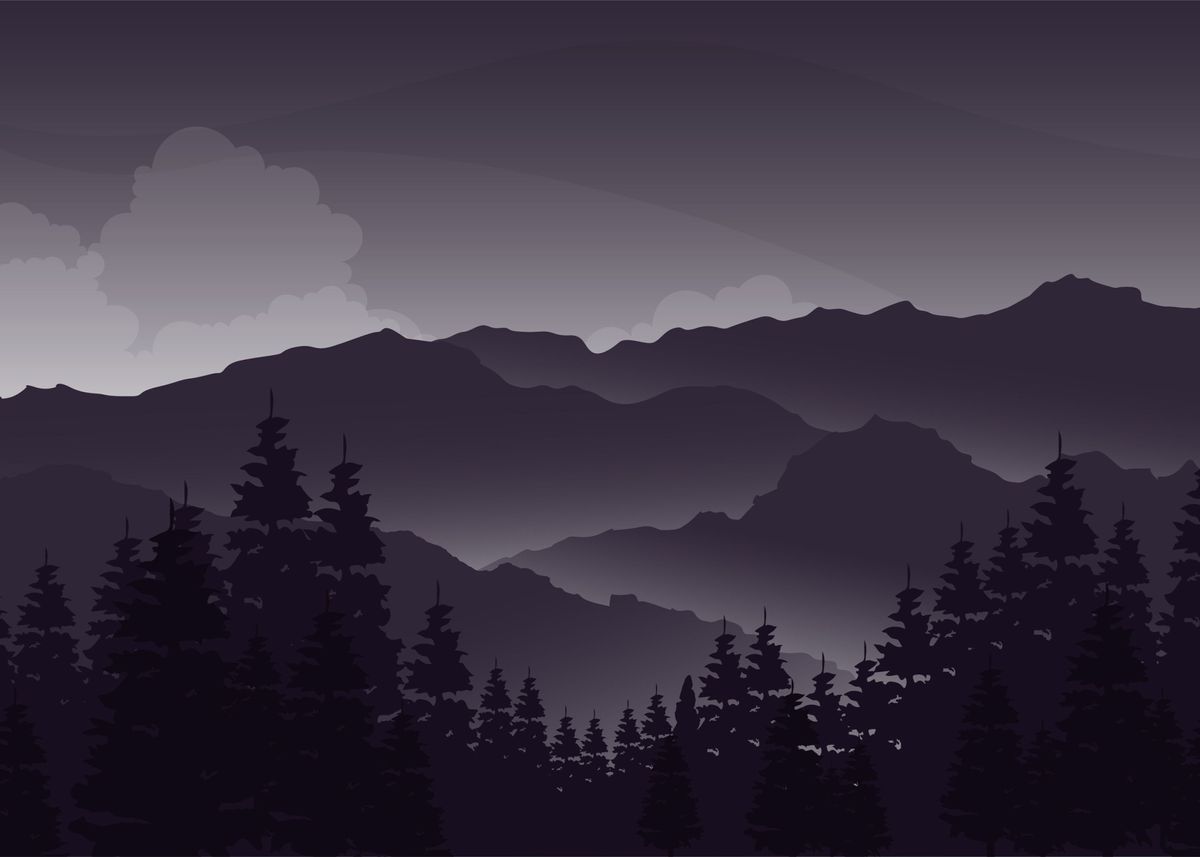 'Mountain View' Poster by Yess | Displate