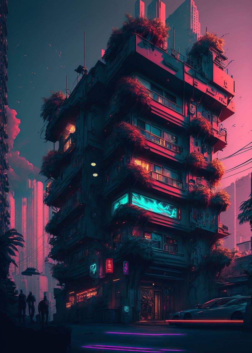 'City life' Poster, picture, metal print, paint by KyzArt | Displate