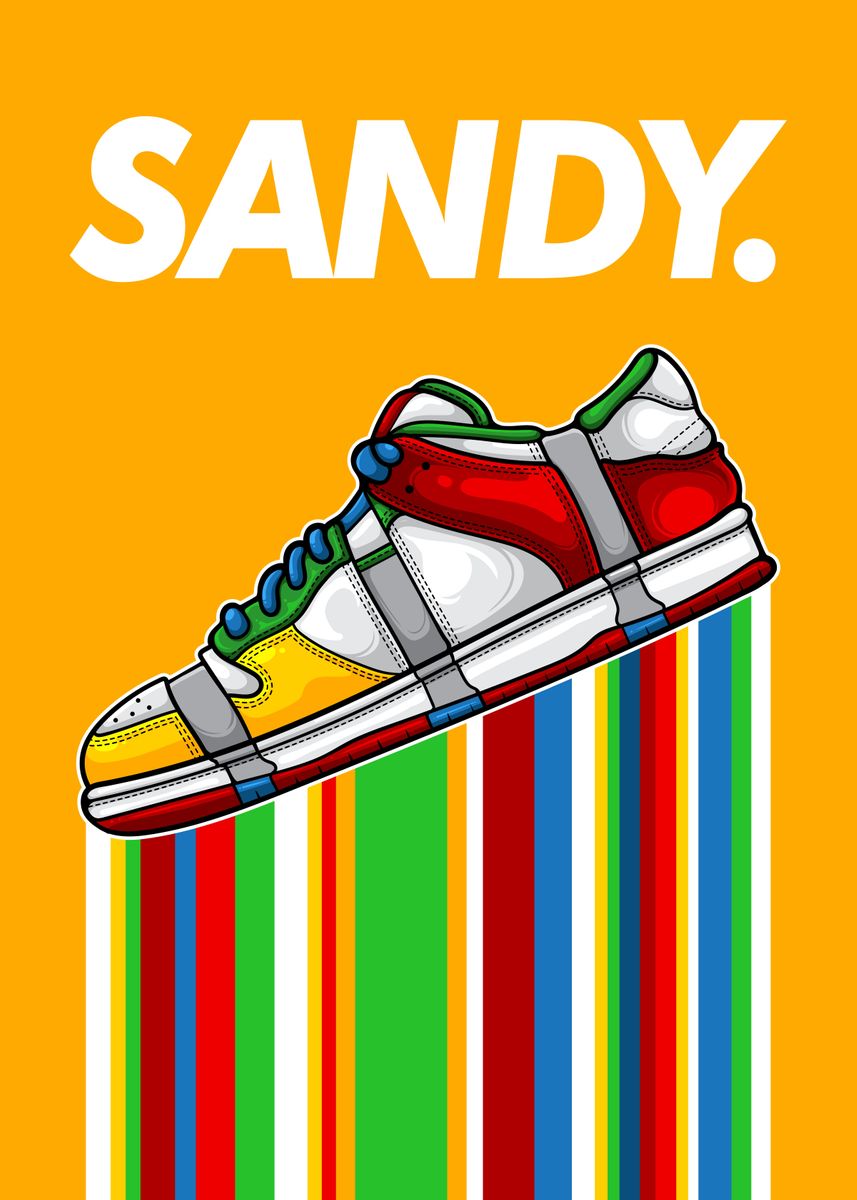 'Sandy Sneaker' Poster, picture, metal print, paint by Adam Project ...