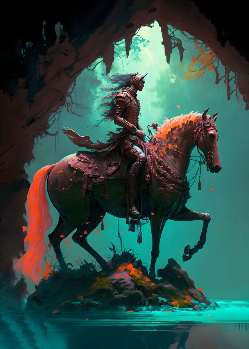 'Knight exploring' Poster, picture, metal print, paint by Valter ...